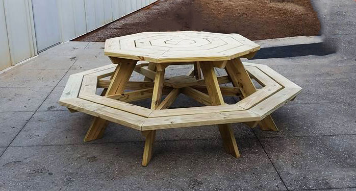 5' Octagonal Pinic Table WOOD